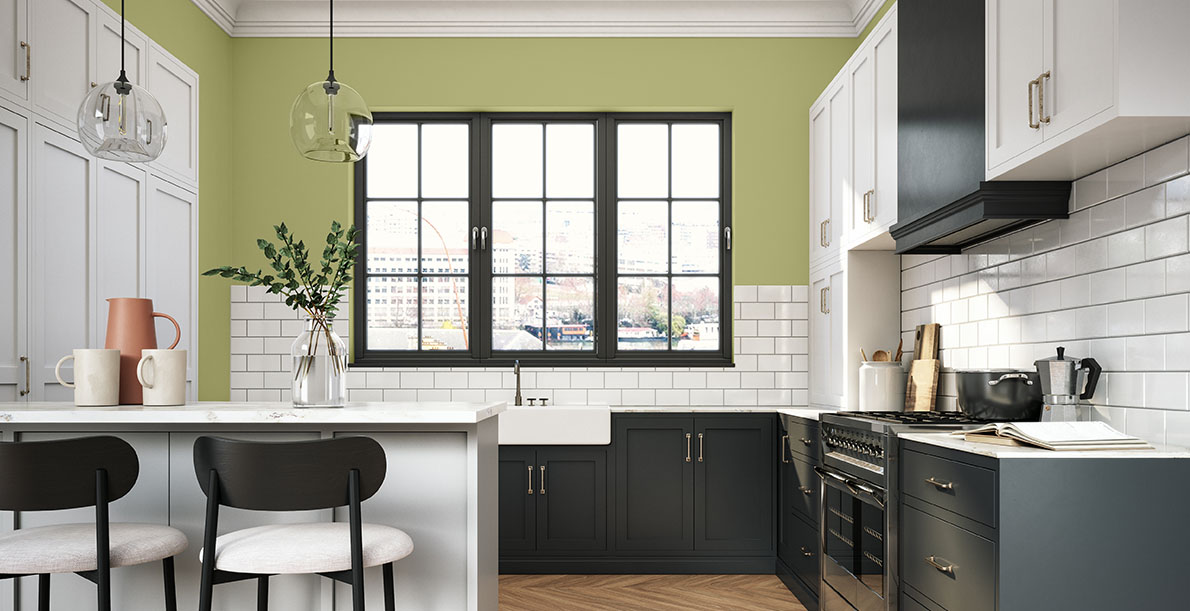 Cocina Verde Contrastante | Cocina Moderna, Atrevida y Dramática | Behr